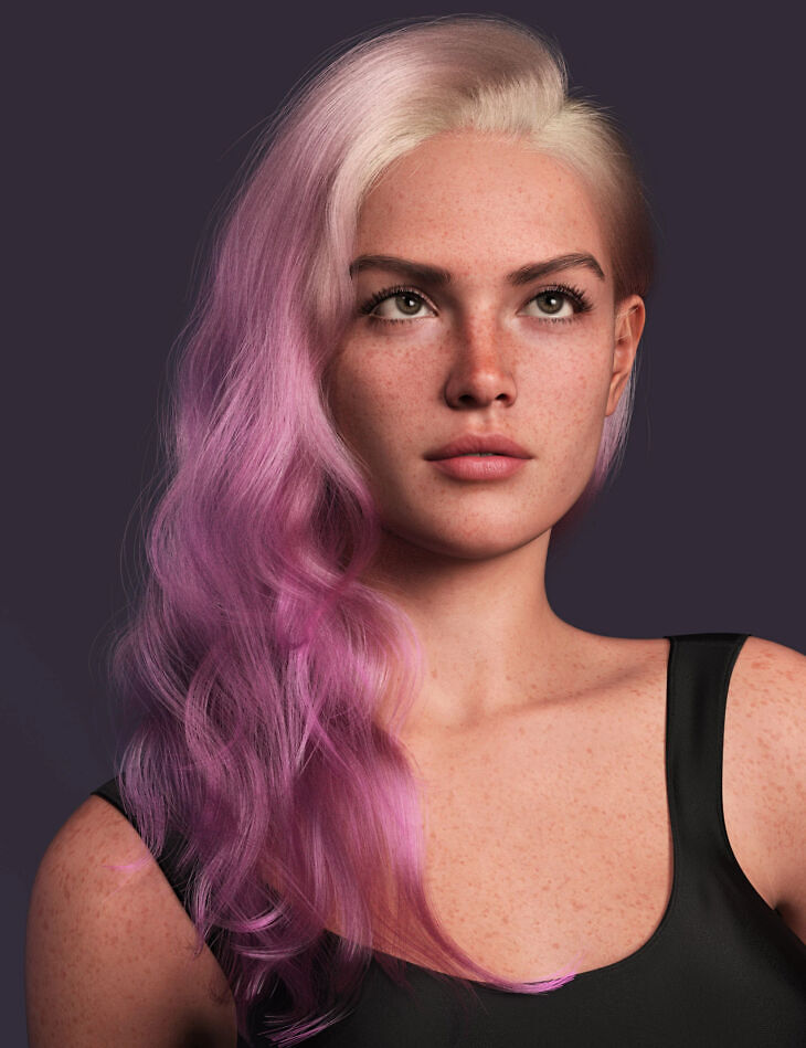 dForce Strand-Based Side Swept Glam Style Hair Color Expansion – Render ...